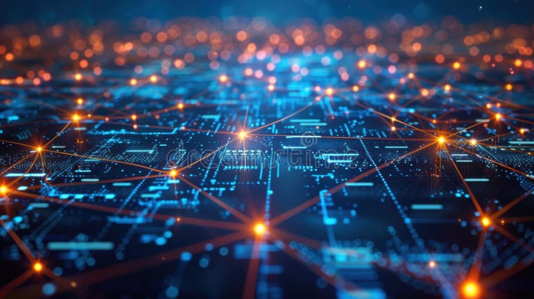 High-speed Digital Internet Connection Visualized with Glowing Lines ...