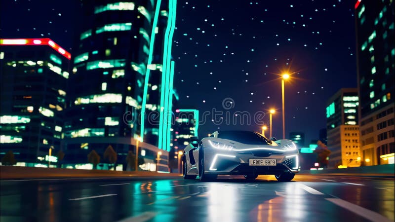 High Speed Drive in Future City Stock Footage - Video of streamlined ...