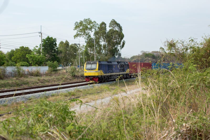 High Speed Electric Train. Cargo Train Platform with Freight Train ...