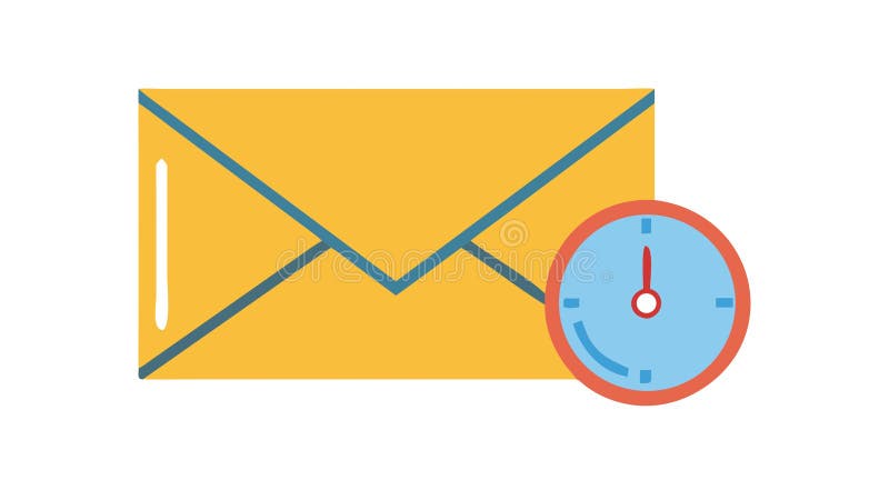 High-Speed Email Delivery with Clock and Motion Lines, Vector Design ...