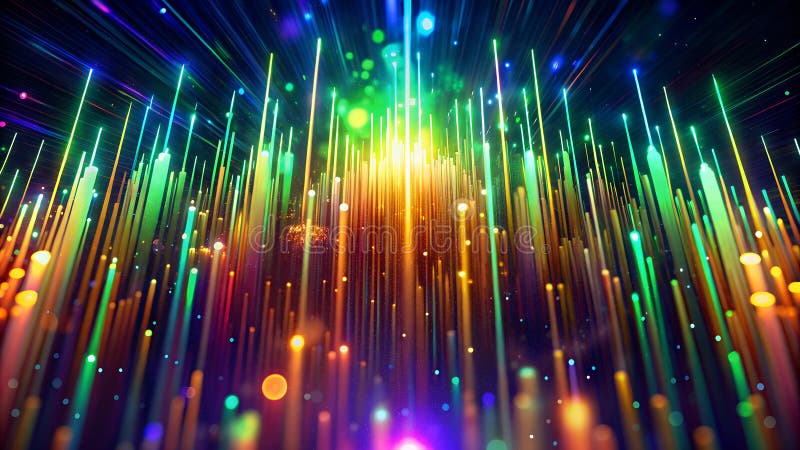 Energy Glows Light Lines Falling in the Background Illustration. Stock ...