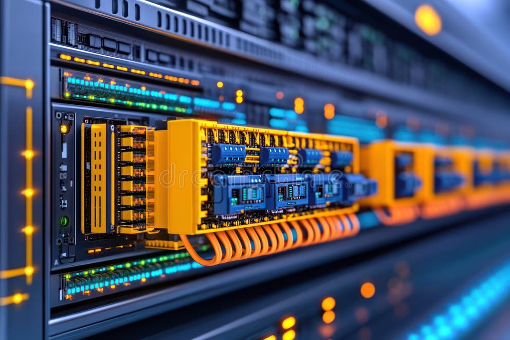 High-speed Ethernet Cables Connecting To Internet Switch in Data Center ...