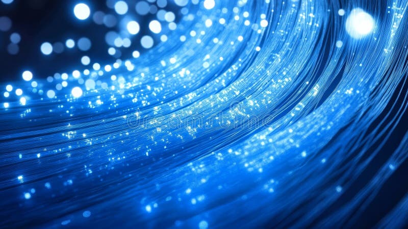High-Speed Fiber Optic Cables Illuminated at Night, Symbolizing Fast ...
