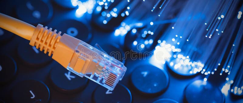 High Speed Fiber Optic Internet Concept Stock Photo - Image of plug ...