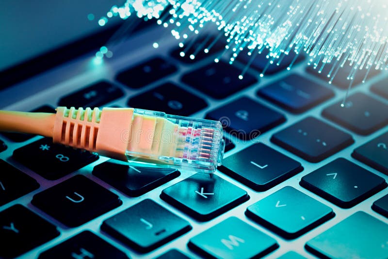 High Speed Fiber Optic Internet Concept Stock Photo - Image of ...