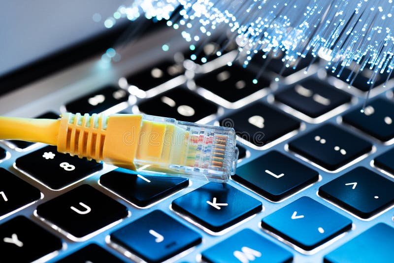 High Speed Fiber Optic Internet Concept Stock Photo - Image of high ...
