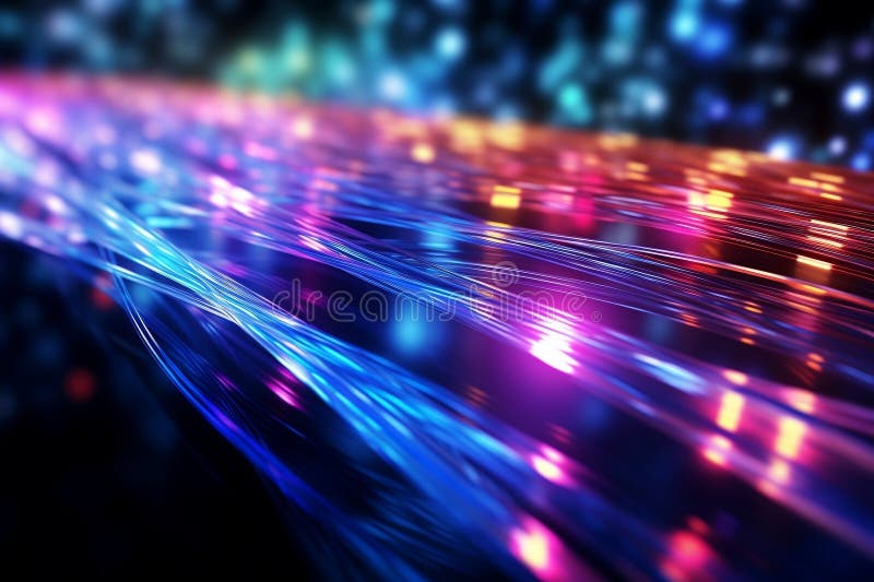 High Speed Fiber Optic Network Data Connection. Generative AI Stock ...
