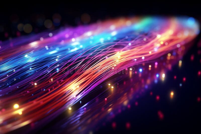 High Speed Fiber Optic Network Data Connection. Generative AI Stock ...