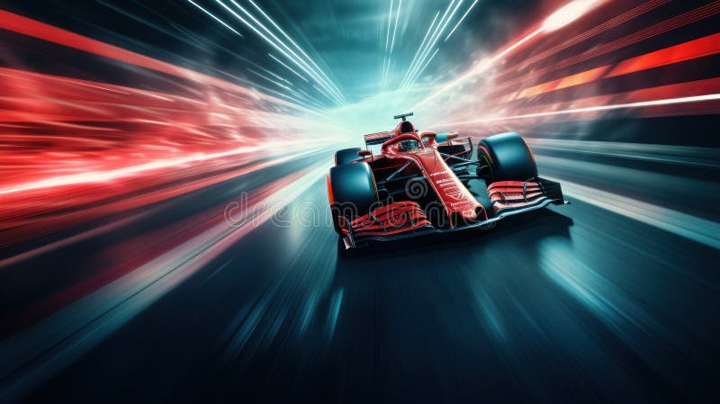 High-speed Formula One Racing on the Speed Motion Stock Illustration ...