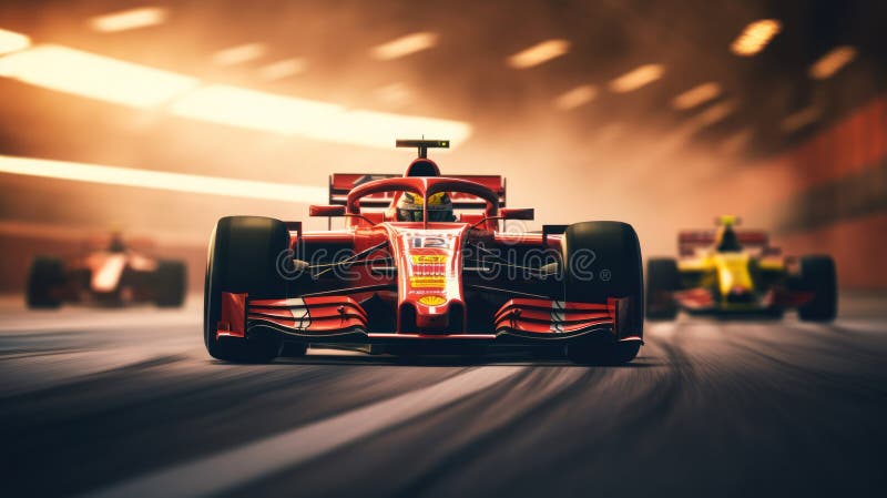 High-speed Formula One Racing on the Speed Motion Stock Illustration ...