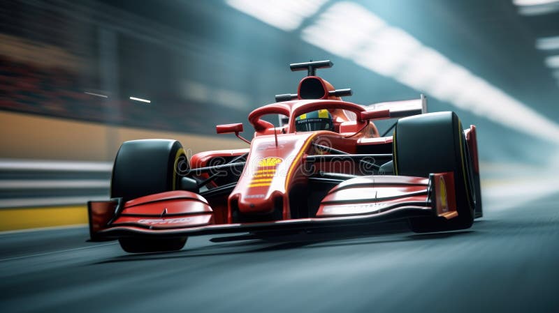 High-speed Formula One Racing on the Speed Motion Stock Illustration ...
