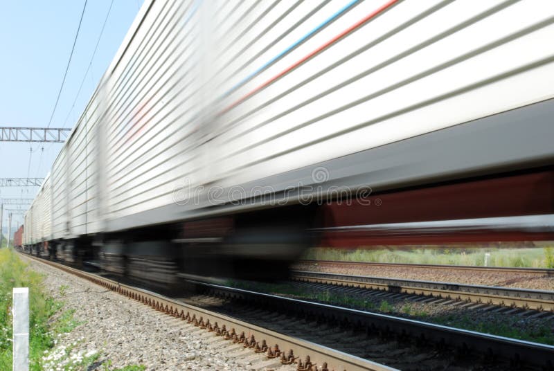 High-speed freight train stock image. Image of boxcar - 5868017