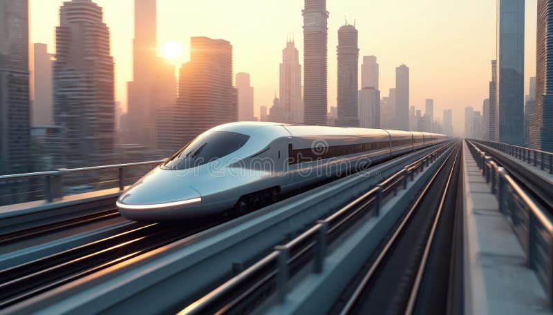 High Speed Futuristic Bullet Train Based on Hyperloop System Crosses ...