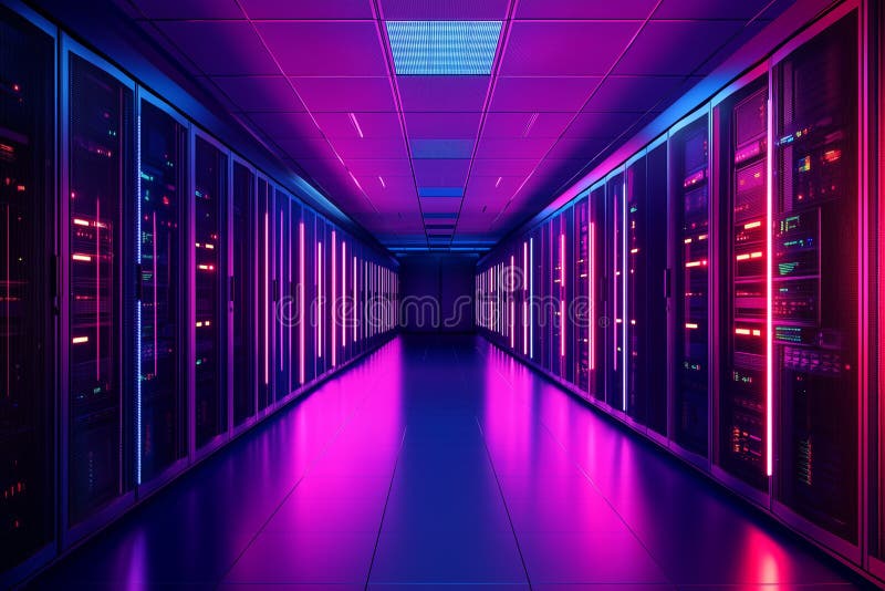 A High-speed 5G Data Center with Advanced Cooling Systems.a Wide ...