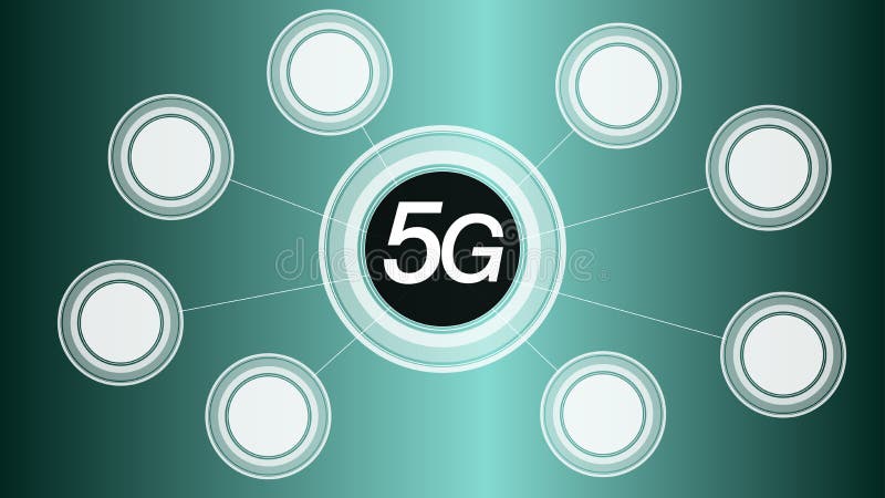 High Speed 5G Internet Digital Transfer High Speed, Vector Concept ...