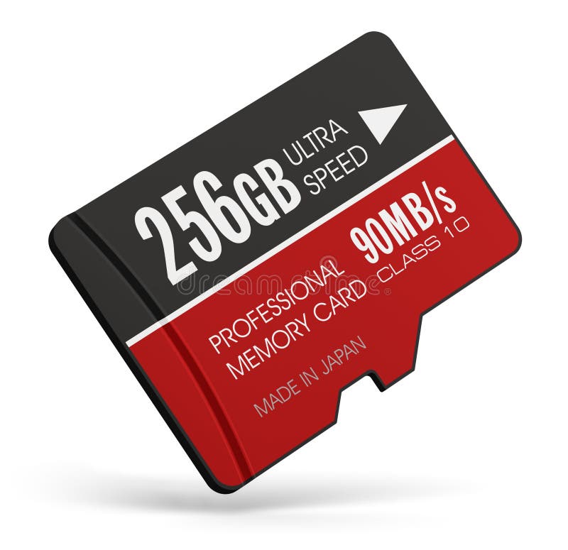High Speed 256GB MicroSD Flash Memory Cards Stock Illustration ...