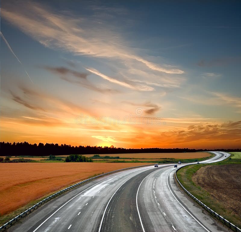 High-speed Highway. Fantastic Road Stock Image - Image of astronomy ...