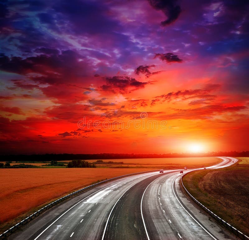 High-speed highway stock image. Image of horizon, field - 18250391