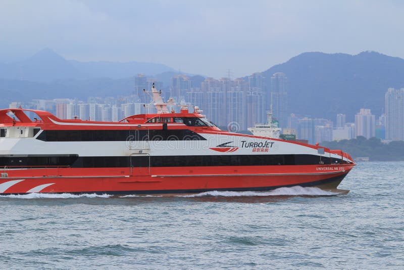 High-speed Hydrofoil Ferry Boat in the Harbor of Hong Kong Editorial ...
