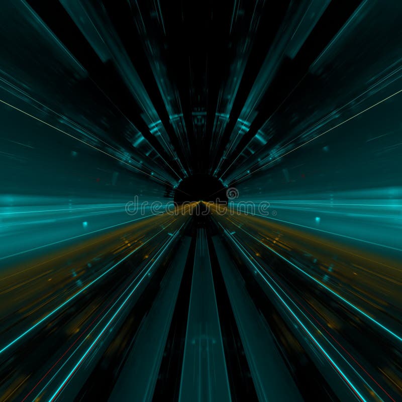 High-speed Hyper Jump in Space, Accelerated Movement in the Tunnel ...
