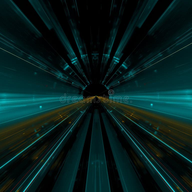 High-speed Hyper Jump in Space, Accelerated Movement in the Tunnel ...