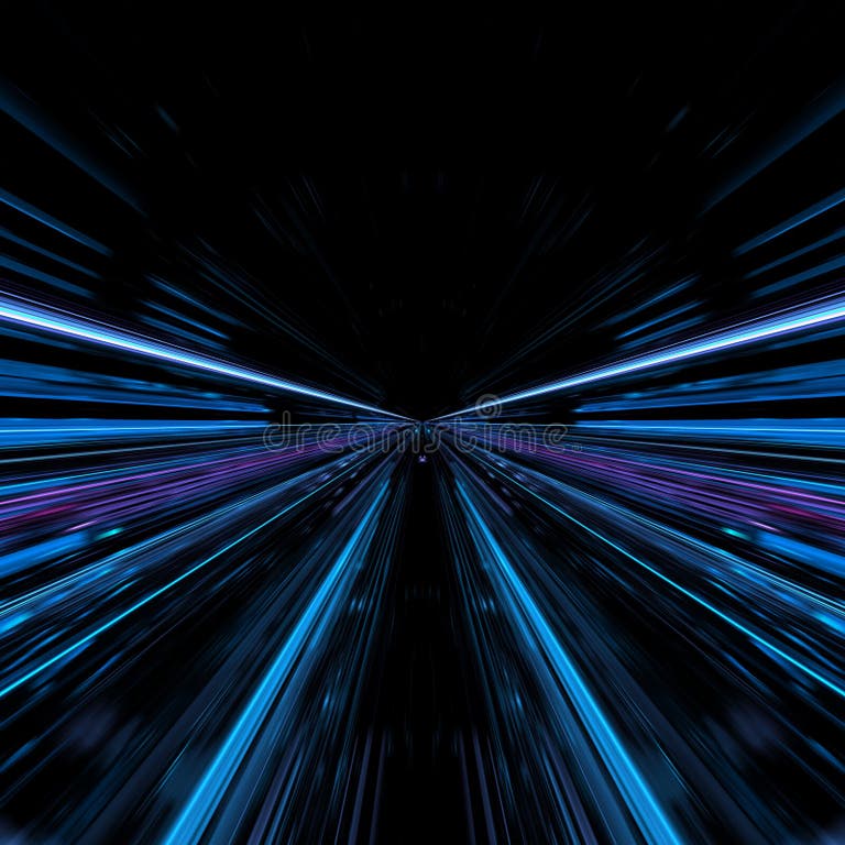 High-speed Hyper Jump in Space, Accelerated Movement in the Tunnel. Blurry Forward Movement ...