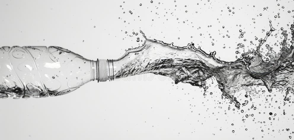 High-speed Image of a Water Bottle Splashing Stock Photo - Image of ...