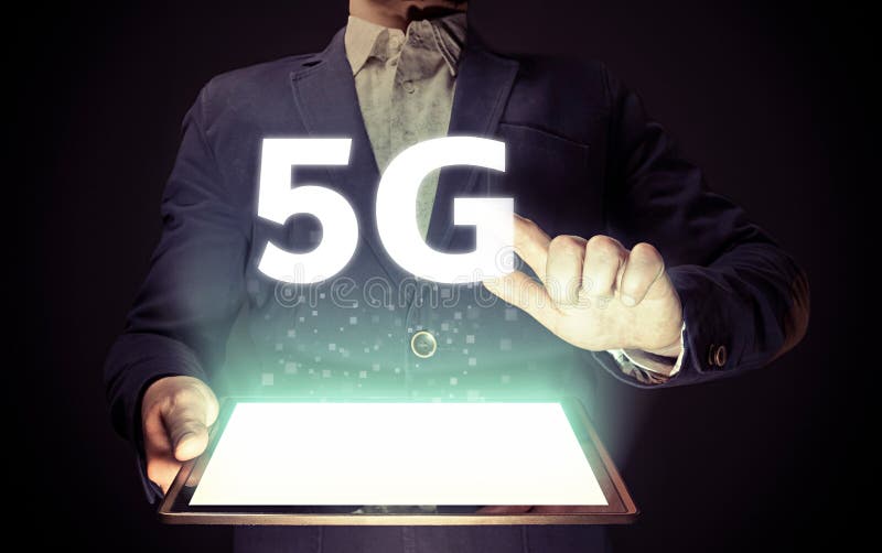 High Speed Internet Access with 5G Network. Stock Photo - Image of ...