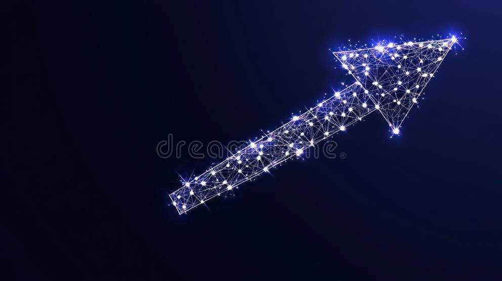 High-Speed Internet Boost Concept: Digital Arrow in Low Poly Wireframe ...