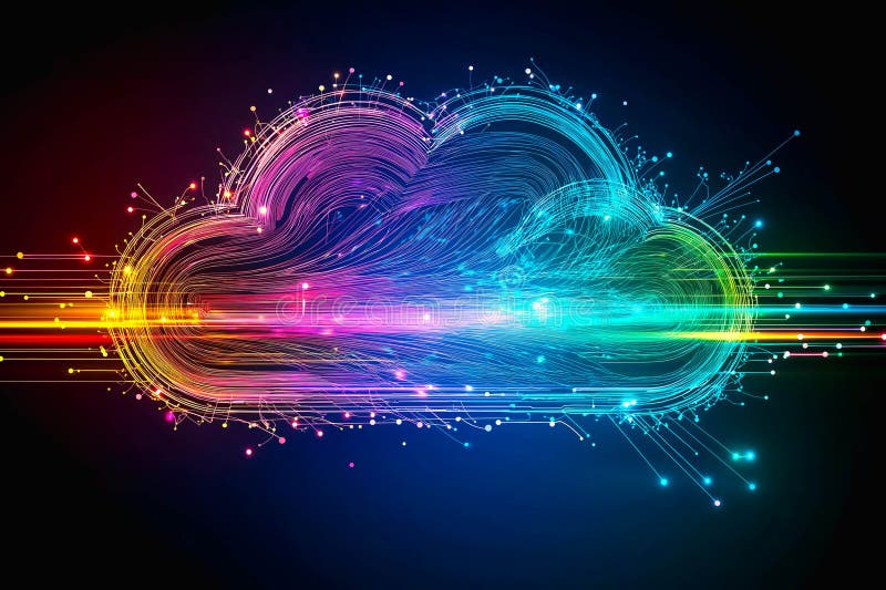 High Speed Internet, Cloud Computing or Connect Diagram Technology, Data Storage, Service ...