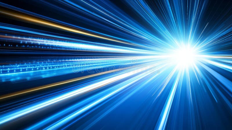 High-speed Internet Concept on Abstract Background of Blue Light Streak ...