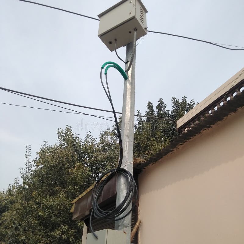 High Speed Internet Connection Box Camera Poll Ofc Cable Stock Photo ...