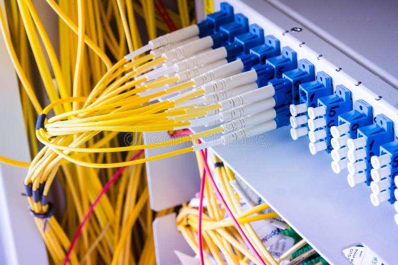 High Speed Internet Provider Router with Optical Cables Stock Image ...