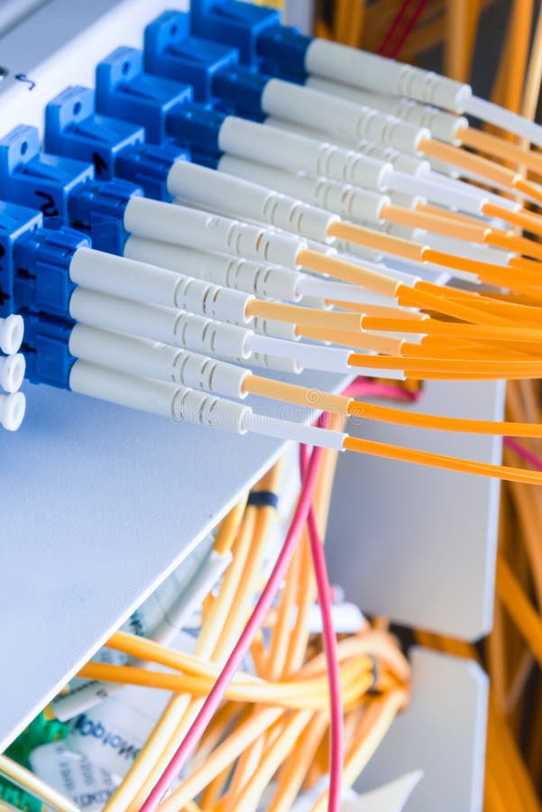 High Speed Internet Provider Router with Optical Cables Stock Photo ...