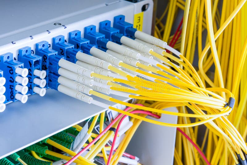 High Speed Internet Provider Router with Optical Cables Stock Image ...