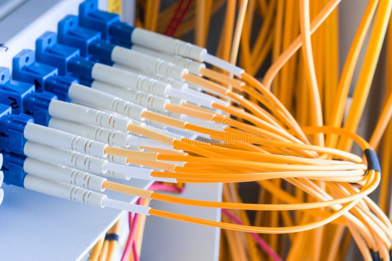 Optical Cables Connected To Internet Service Provider Switch Stock ...
