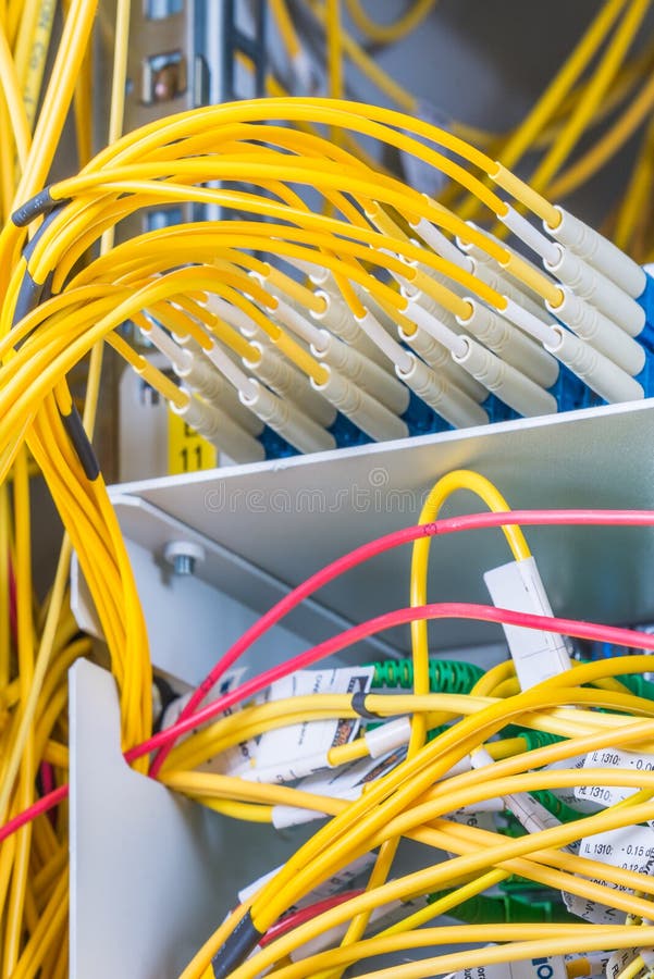 High Speed Internet Provider Router with Optical Cables Stock Photo ...