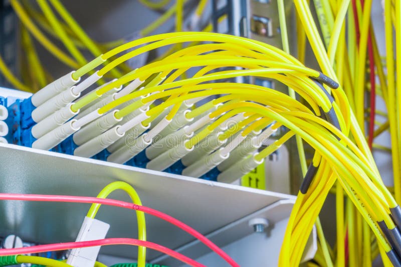 High Speed Internet Provider Router with Optical Cables Stock Image ...