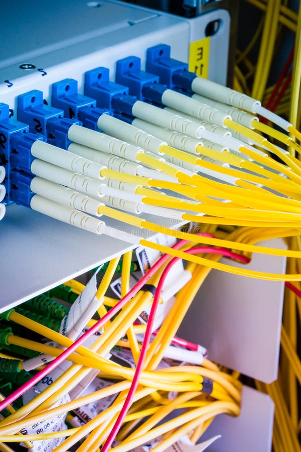 High Speed Internet Provider Router with Optical Cables Stock Image ...