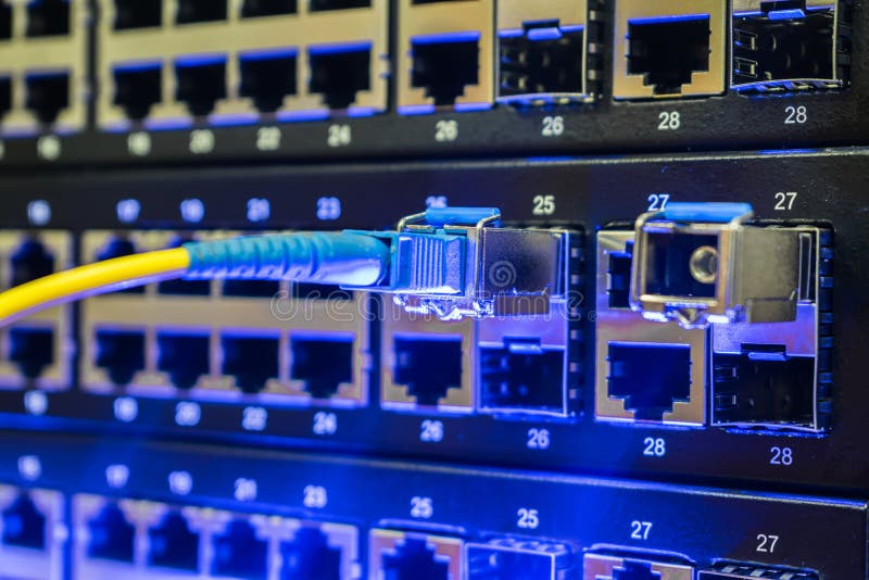 Empty Switch Ports are Shown Close Up. Interent Equipment Stock Photo ...