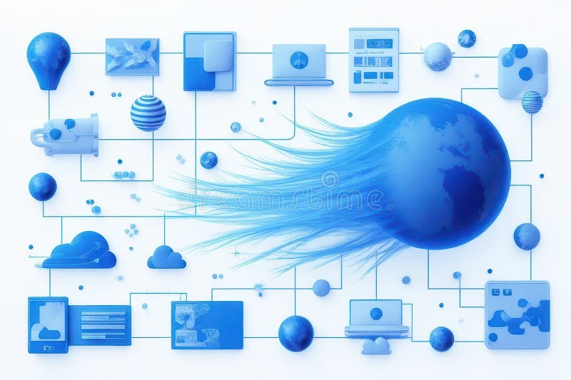 High Speed Internet Visualization Stock Illustration - Illustration of ...