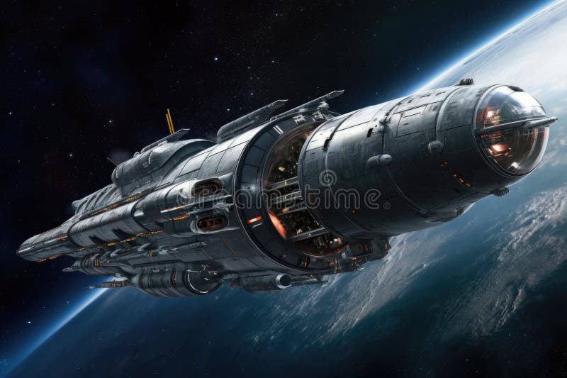High-speed Interstellar Travel Vehicle in Deep Space Stock Illustration ...