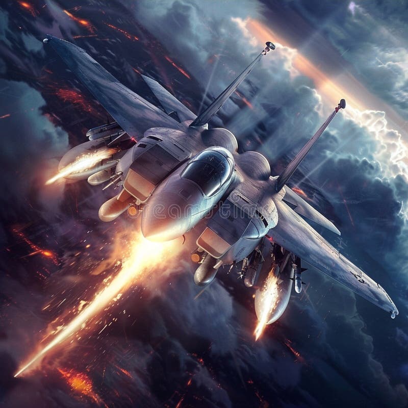 High-speed Jet Fighter Plane in Action, Showcasing Impressive Aerial ...