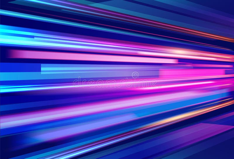 High Speed Light Lines, Trails with Motion Blur Effect Vector ...