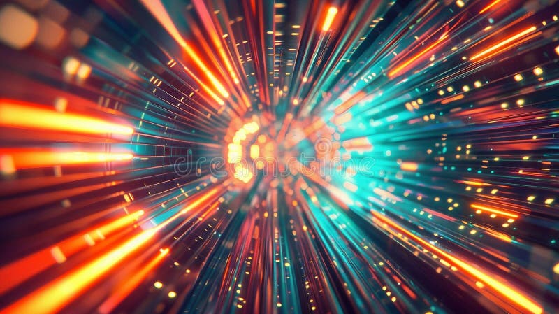 High-Speed Light Streaks in a Vivid, Colorful Abstract Background ...