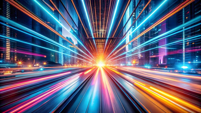 High-speed Light Trails in Futuristic Abstract Pattern for Banners and ...