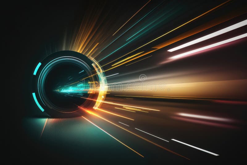 High Speed Lights Trail Background. AI Generated Stock Illustration ...