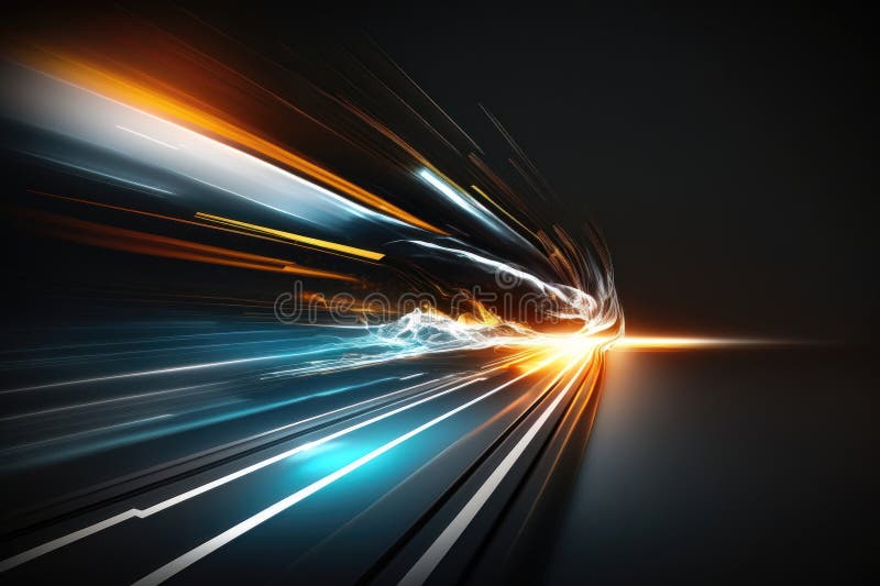 High Speed Lights Trail Background. AI Generated Stock Illustration ...