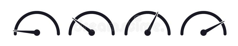 High Speed and Low Speed Tacho Symbol Performance Tachometer Icon Stock ...
