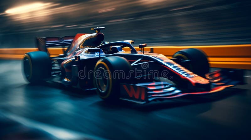 High-speed Luxury Formula1 Car Running on a Modern Racetrack. Created ...